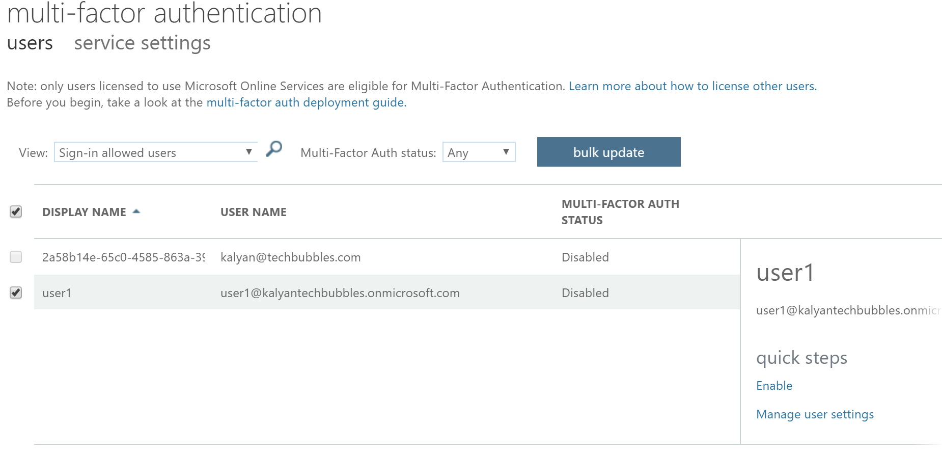 AZURE Multi Factor Authentication – deep dive – TechBubbles